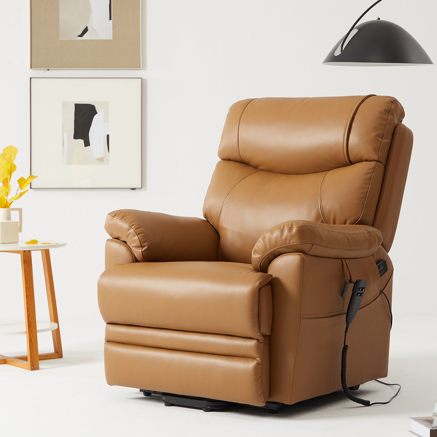 Dynox Genuine Leather Dual Motor Lay Flat Power Lift Recliner with Hea – dynoxhome